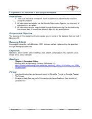 COSC 1701 Assignment 1 Part 1 W22 Pdf Assignment 1 P1 Windows 10 And Google Workspace