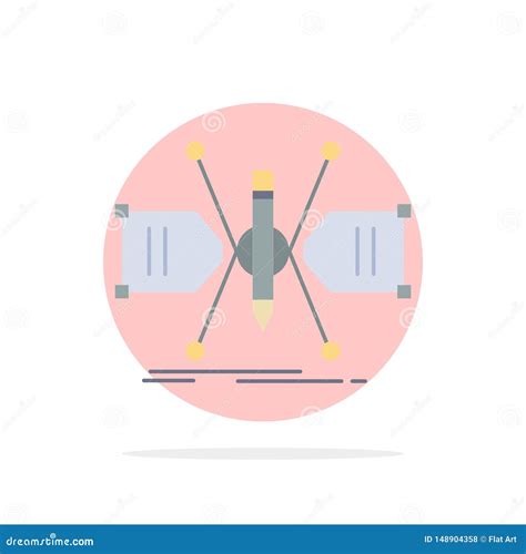 Architect Constructing Grid Sketch Structure Flat Color Icon Vector Stock Vector