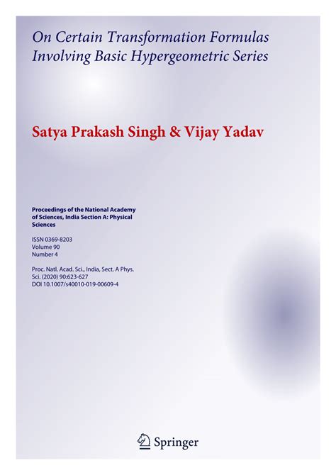 Pdf On Certain Transformation Formulas Involving Basic Hypergeometric