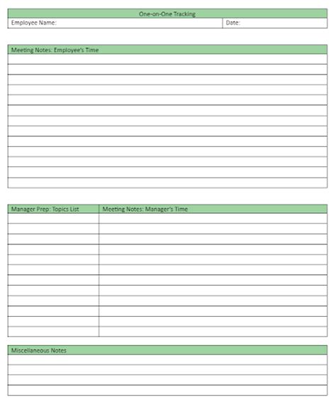 Better Boss Com One On One Tracking Templates