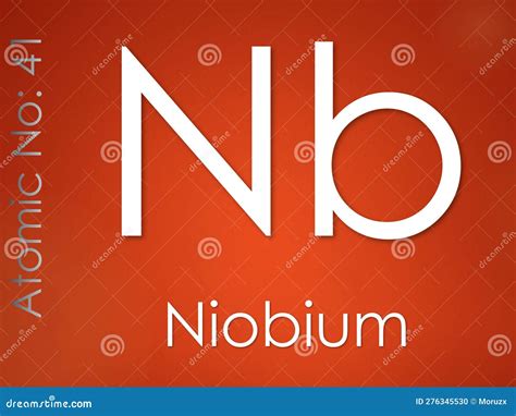 Niobium Chemical Element Symbol On Red Gradient Background Stock Illustration Illustration Of