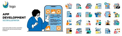 Premium Vector App Development Concept With Character Situations Mega