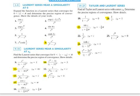 solved expand the function in a laurent series that