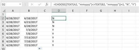 Excel Trying To Compare Dates Differences That Are Over A Month Apart