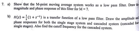 A Show That The M Point Moving Average System Works