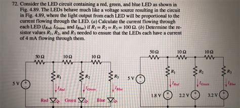 Solved 72 Consider The LED Circuit Containing A Red Green Chegg Com