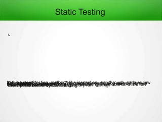 Static Testing Vs Dynamic Testing PPT
