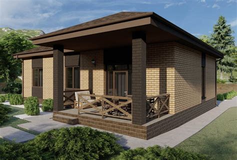 Проект одноэтажного дома из газосиликатного блока Архитектурное бюро Беларх Авторские