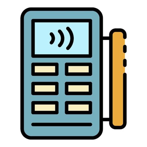 Premium Vector Nfc Payment Terminal Icon Outline Nfc Payment Terminal Vector Icon Color Flat