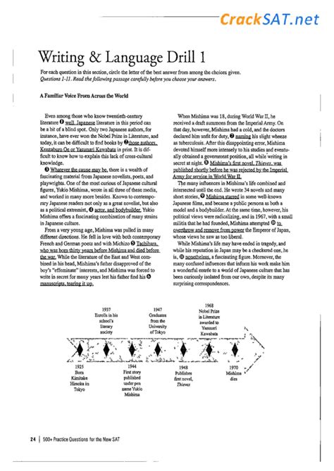 Part Three SAT Writing Language Practice Test1 médecine expérimentale Studocu