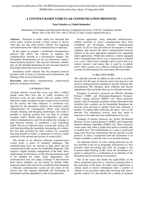 pdf a context based vehicular communication protocol