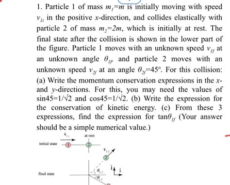 Solved Particle Of Mass Ml M Is Initially Moving With Chegg Com