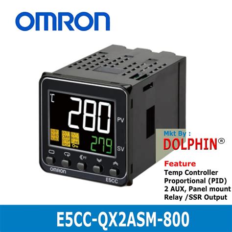 E5cc Qx2asm 800 Omron Temperature Controller Relay Ssr Output 2 Aux Size 48×48