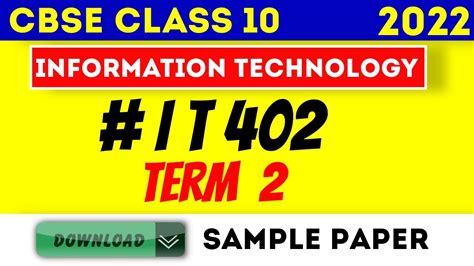 Computer Term 2 Sample Paper Class 10 Code 402 At Gordon Glazer Blog
