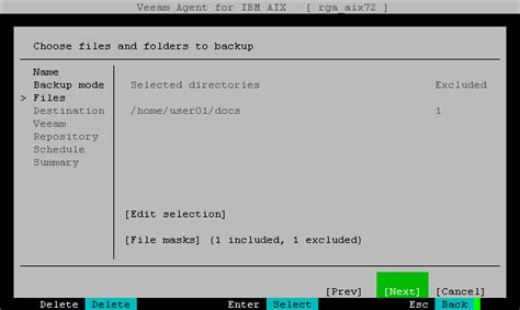 Step 4 Select Directories And Files To Back Up Veeam Agent For Ibm Aix User Guide