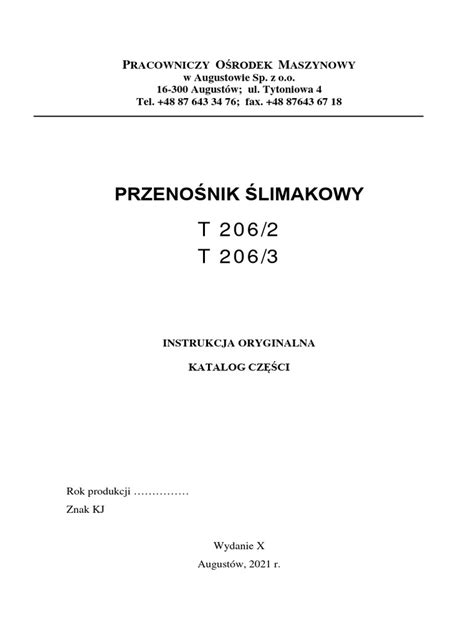 Przenosnikslimakowyt2062t2063 Pdf