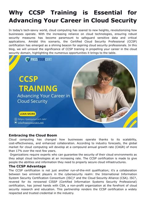 Ppt Why Ccsp Training Is Essential For Advancing Your Career In Cloud Security Powerpoint