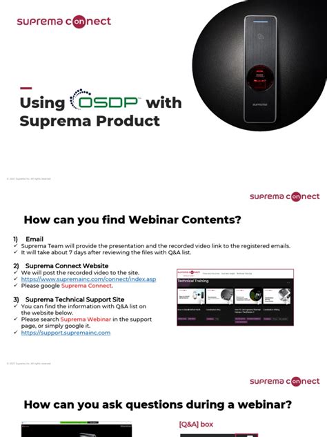 Suprema Connect Using Osdp With Suprema Product Pdf Smart Card