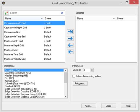 Grid Smoothingattributes