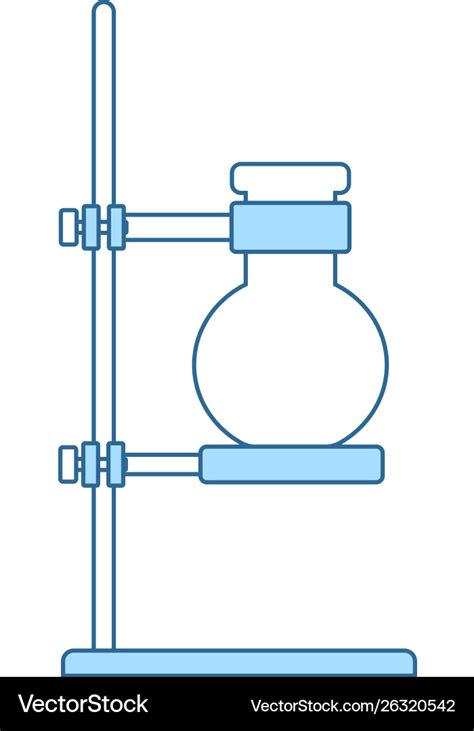 Icon Of Chemistry Flask Griped In Stand Royalty Free Vector
