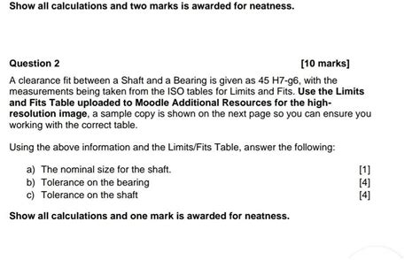 Solved Show All Calculations And Two Marks Is Awarded For Chegg Com