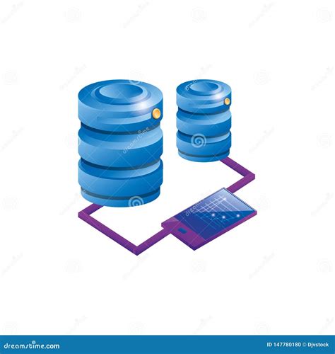 Smartphone With Data Center Disk Stock Illustration Illustration Of Concept Touchscreen