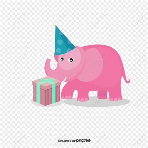 핑크 귀여운 일러스트 아기 코끼리심장포스터메시지 Png 일러스트 무료 다운로드 Lovepik