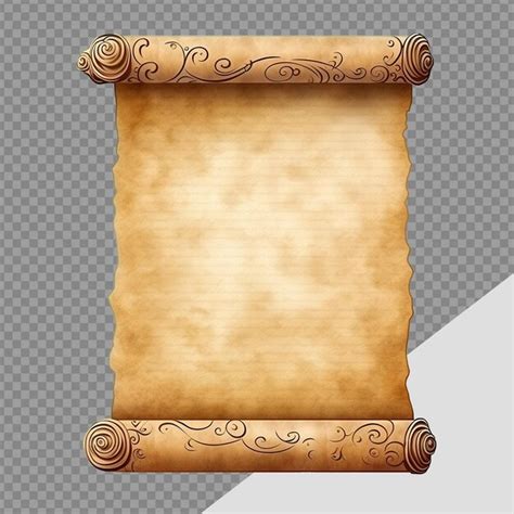 투명한 배경에 고립 된 고대 파피루스 Png 의 양피지 두루마리 프리미엄 Psd 파일
