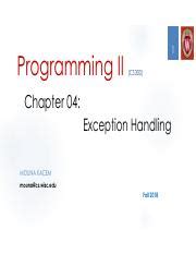 Chapter 4 Programming II Exception Handling Pdf Programming II 1