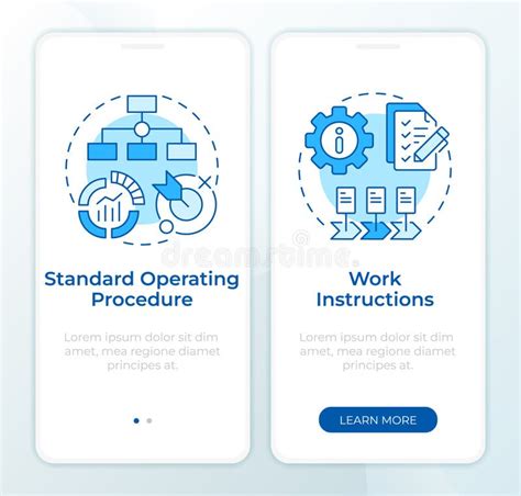 Benefits Of Sop Blue Onboarding Mobile App Screen Stock Illustration