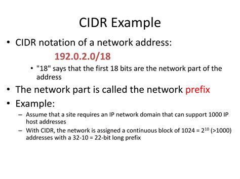 classless inter domain routing ppt