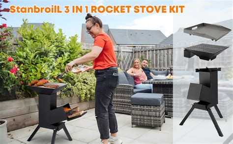 Stanbroil 3 In 1 Rocket Stoves With Grill Rack Griddle And