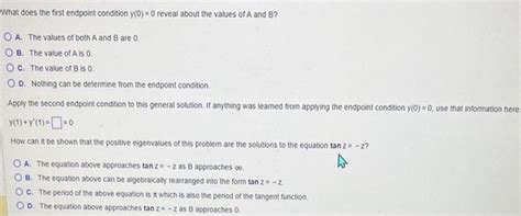 Solved Consider The Following Eigenvalue Problem For Which