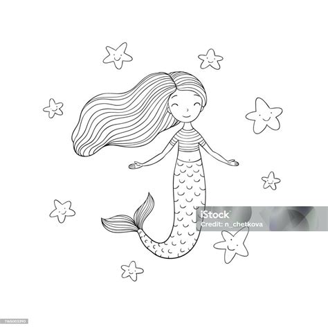 아름다운 인어 사이렌 바다 테마입니다 흰색 배경에 격리된 개체입니다 벡터 그림입니다 여자 인어에 대한 스톡 벡터 아트 및 기타 이미지 Istock