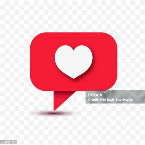 빨간 소셜 미디어 알림 사랑 같은 하트 아이콘 그림자 Designvector 일러스트 레이 션 3차원 형태에 대한 스톡 벡터 아트 및 기타 이미지 Istock