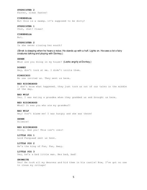 Shrek Script 1 Shrek Script 1