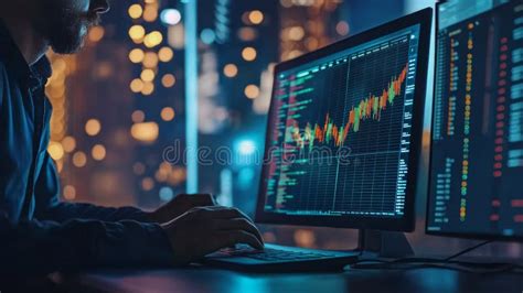 Stock Market Data Analysis On Computer Screens Stock Image Image Of Business Office 341815547
