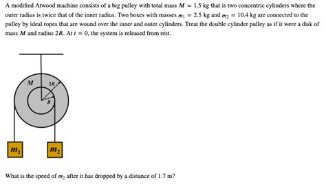 Solved A Modified Atwood Machine Consists Of A Big Pulley