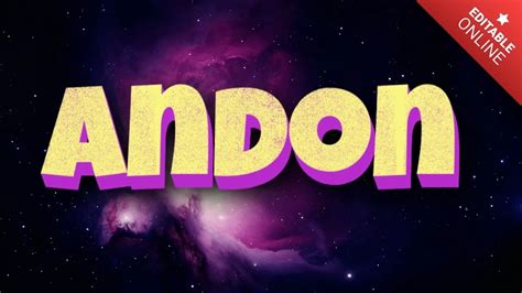 Andon Editable 3d Space Text Effect Generator