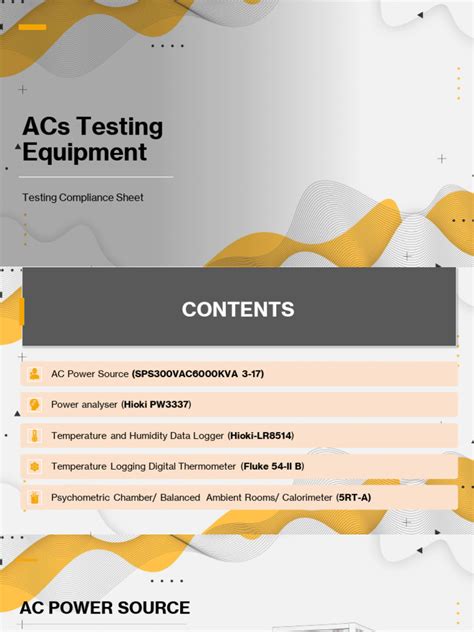 Acs Testing Equipment Technical Compliance Sheet Pdf