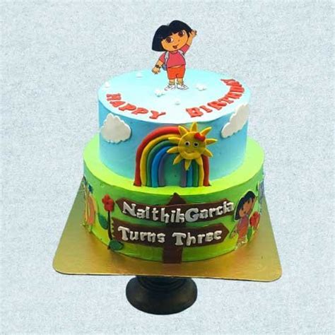 Dora Two Tier Theme Cake Magic Bakers Delicious Cakes