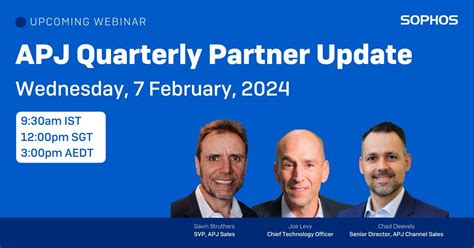 Sophos Partners On Linkedin This Wednesday 7 February Sophos Cto Joe Levy Will Join The Apj…