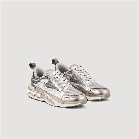 Baskets Flame Gris Noir Pour Femme Sandro Paris