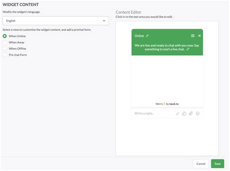 Modify The Greetings For The Widget Tawk To
