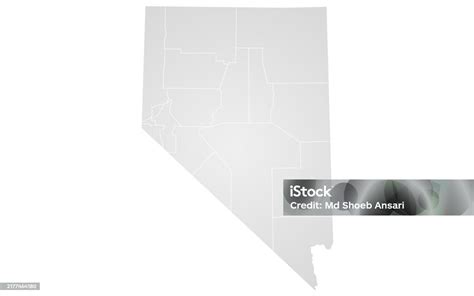 Nevada Administrative Map Counties Map Of Nevada Blank Map Empty Map Of Nevada Stock