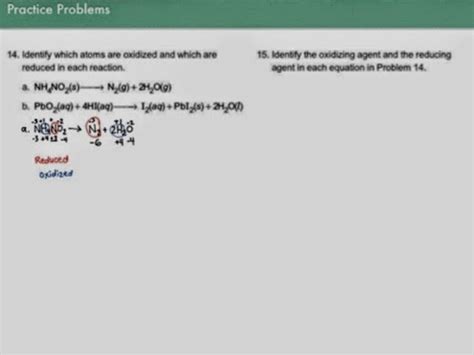 Chemistry Practice Problems~ Oxidation