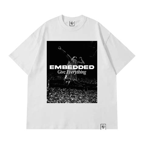 Emb White Michael Jordan Effect Oversized T Shirt Embedded