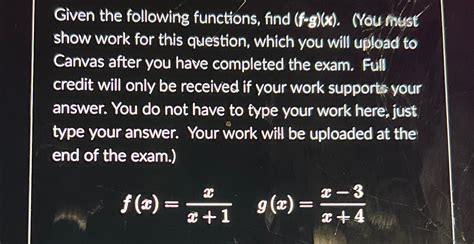Solved Given The Following Functions Find F Gx You