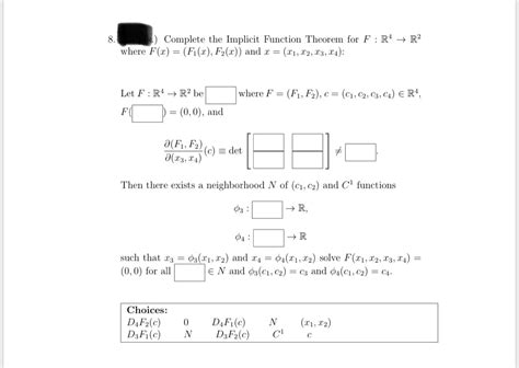 Answered 8 S Complete The Implicit Function Bartleby