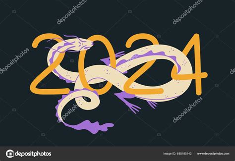 Symbol 2024 According Chinese Calendar Dragon Handwritten Numbers 2024
